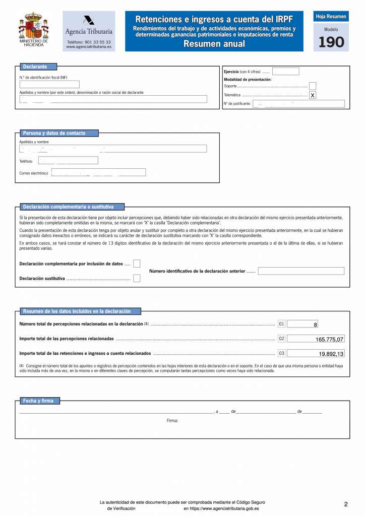Modelo 190 Retenciones e ingresos a cuenta del IRPF Resumen anual - Escuela Contable Online